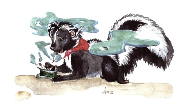 Illustration Rauchendes Stinktier von Lona Azur - REIMIX